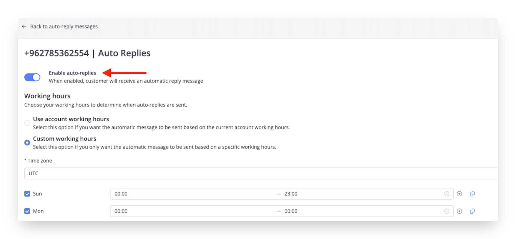 Configure WhatsApp Auto‑Reply Messages